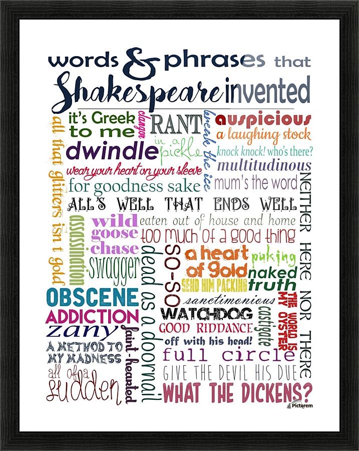 Shakespeare Words & Phrases - Whimsically Read Canvas