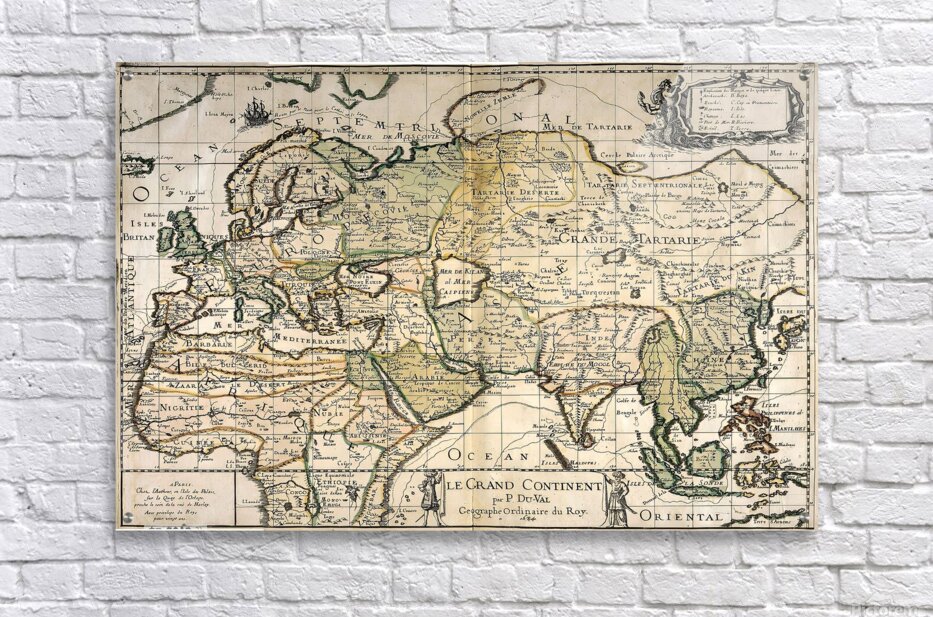 tartaria empire vintage world map by Danendart Wall Art