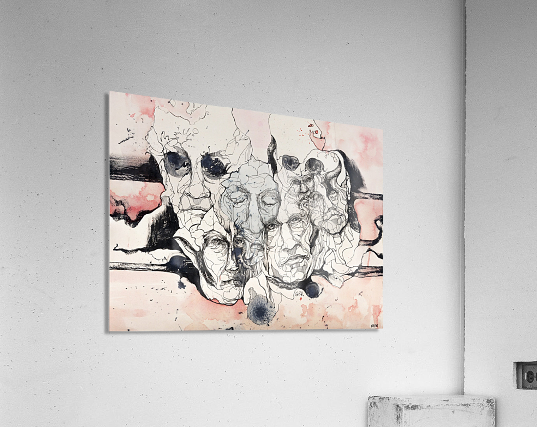 Illustration of male faces overlapping par PacificStock