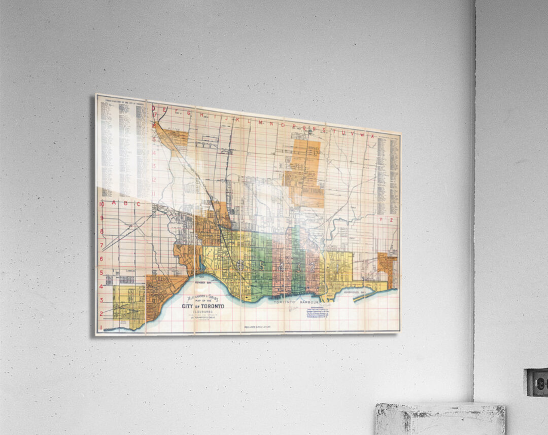 1890 Map of Toronto Canada – Historic City Map Depicting Detailed ...