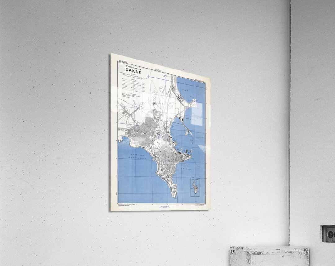 1942 Map of Dakar Senegal – World War II-Era Map Depicting City Streets ...