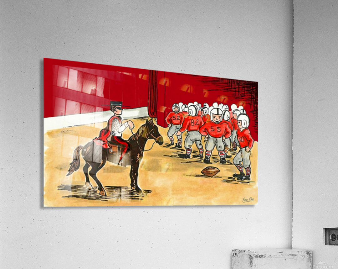 1950s Texas Tech Football Cartoon Art by Row One Brand Wall Art