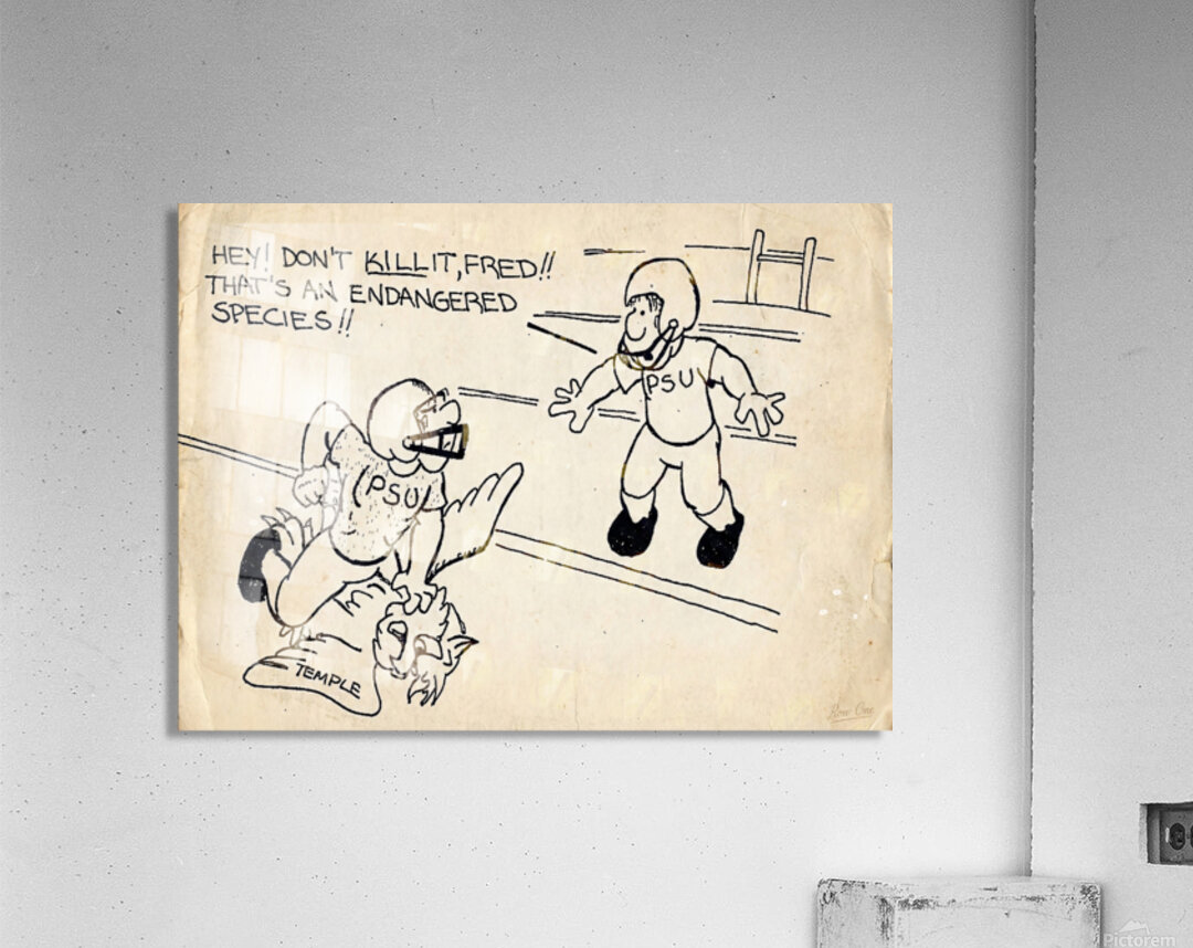 1970s Penn State Temple Cartoon Art by Row One Brand Wall Art