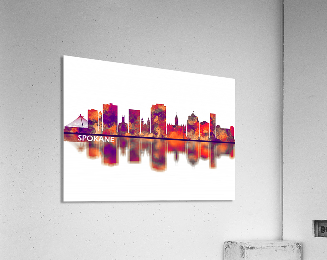 Spokane Washington Skyline by Towseef Dar Wall Art
