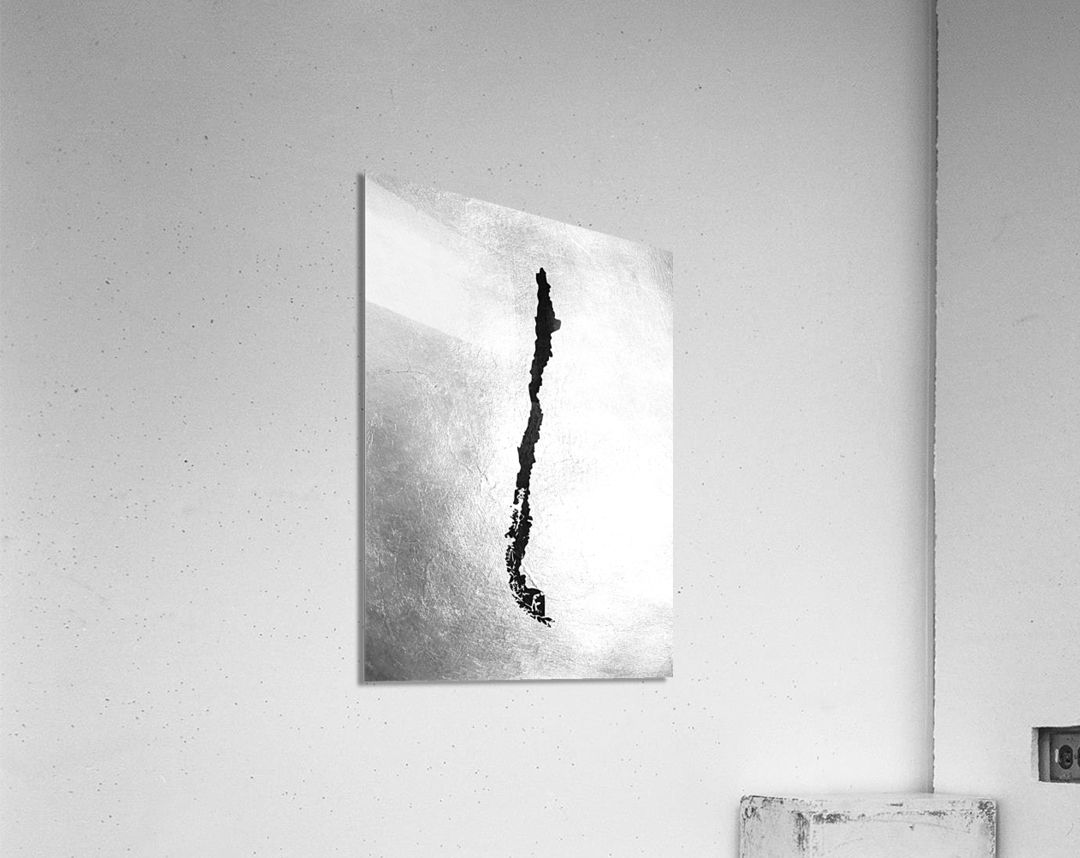 Chile Charcoal Map Wall Art par ABConcepts