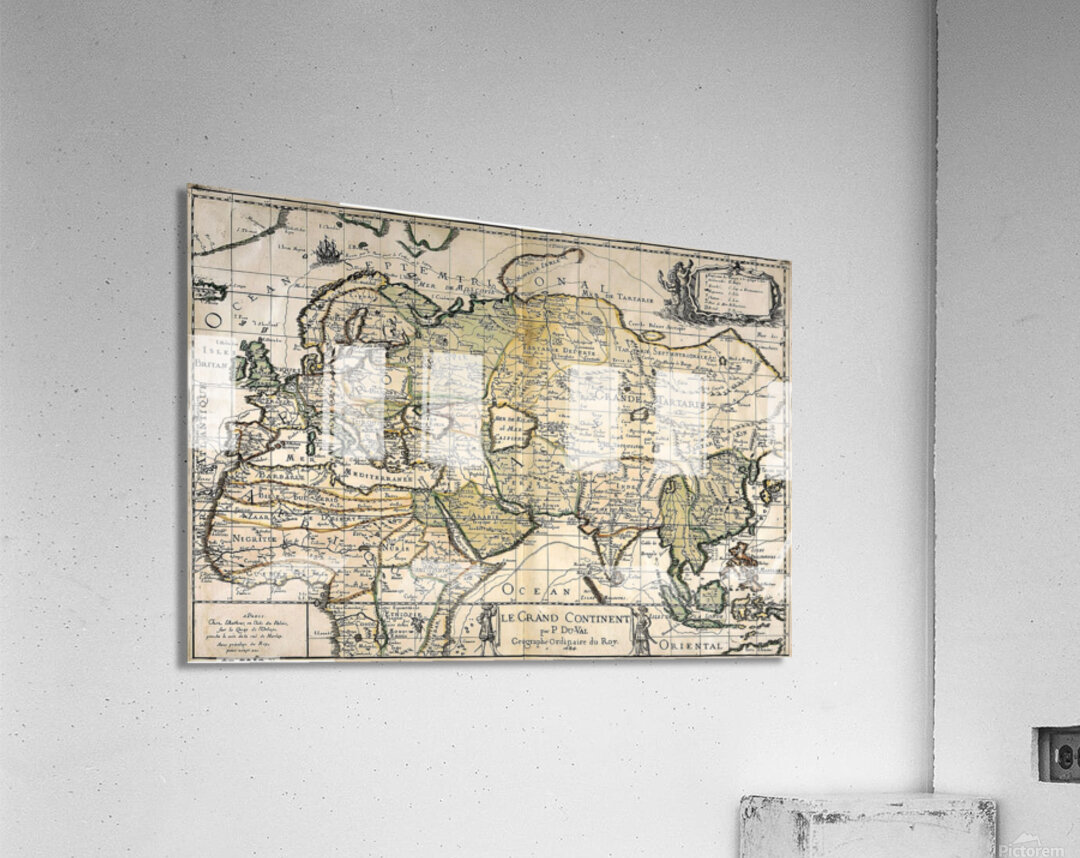tartaria empire vintage world map by Danendart Wall Art