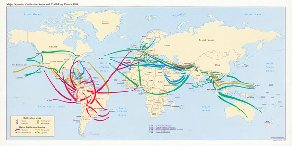 1989 CIA World Map of Drug Cultivation and Trafficking – Cold War ...