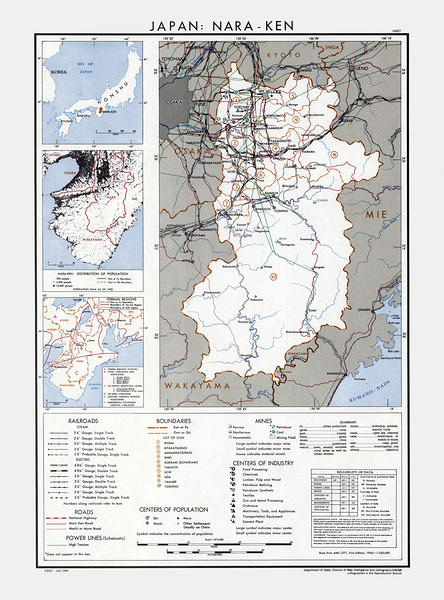 1946 Map of Nara Japan – Vintage Postwar Cartographic Reproduction ...