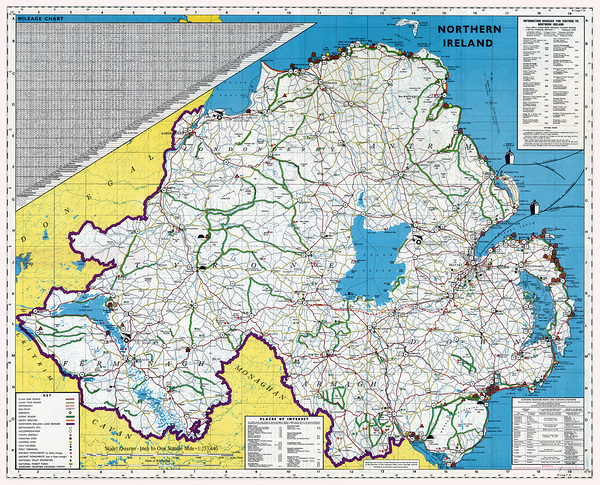 1960 Map of Northern Ireland – Mid-20th Century Political and ...