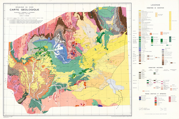 Geological Map of Niger Showing Uranium Deposits Sedimentary Basins and ...