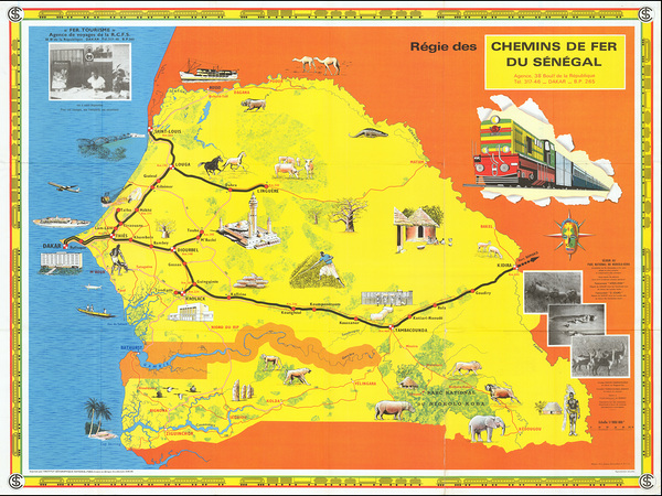 Pictorial Map of Senegal – Illustrated Depiction of West African ...