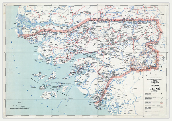 1933 Map of Guinea-Bissau – Vintage West Africa Map Reproduction ...
