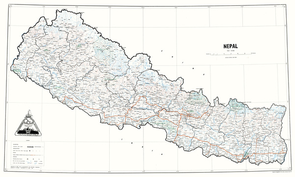 1984 Map of Nepal by History In Your Home Wall Art