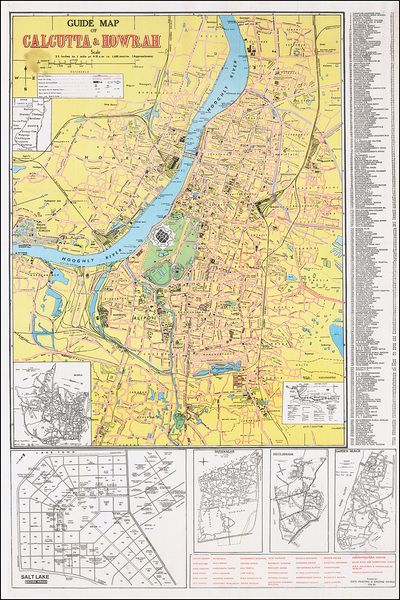 1973 Map of Calcutta – Urban Map of Kolkata Depicting Infrastructure ...