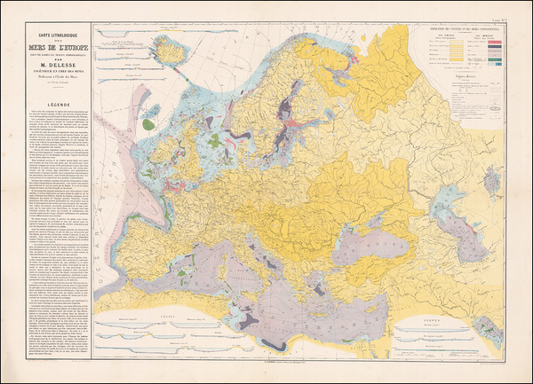 1872 Geological Map of Europe – Comprehensive 19th Century Survey ...