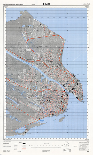1970 Map of Belize City Showing Streets Government Districts and ...