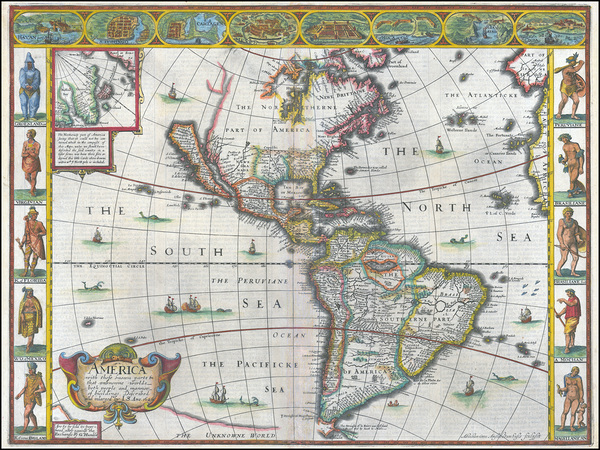 1626 John Speed Map of North America by History In Your Home Wall Art