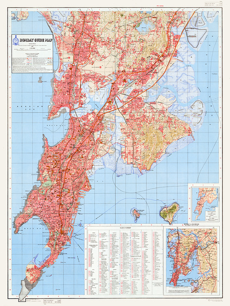 1969 Map of Bombay India Illustrating City Layout Colonial Legacy and ...