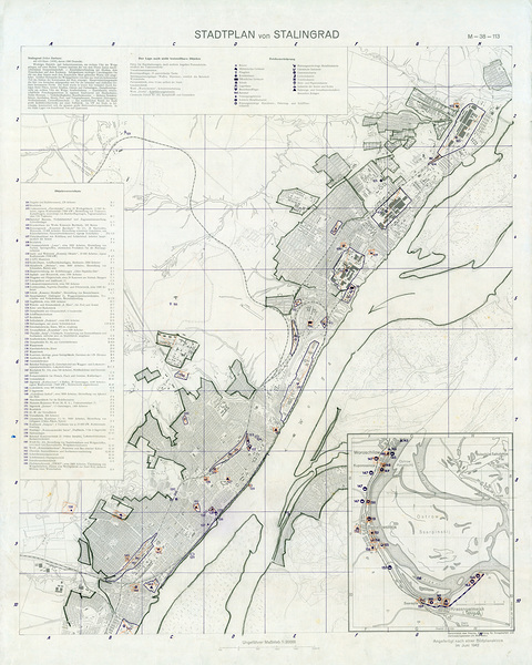 1942 German Military Map of Stalingrad – World War II Era Wehrmacht Map ...