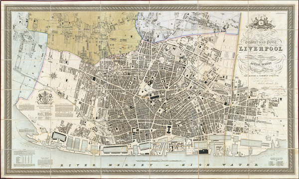 1836 Map of Liverpool England – Detailed 19th Century Map Illustrating ...