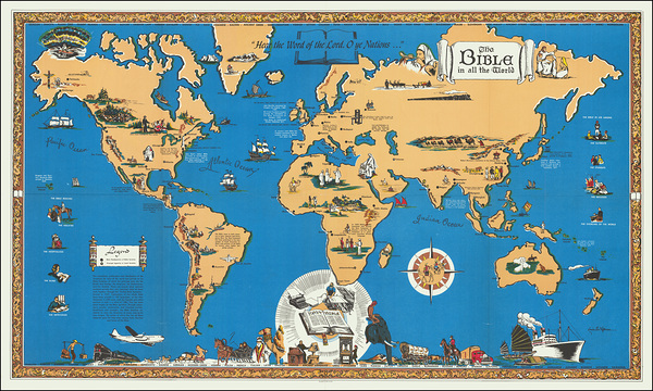 Pictorial World Map of Biblical History – Illustrated Global Chart ...