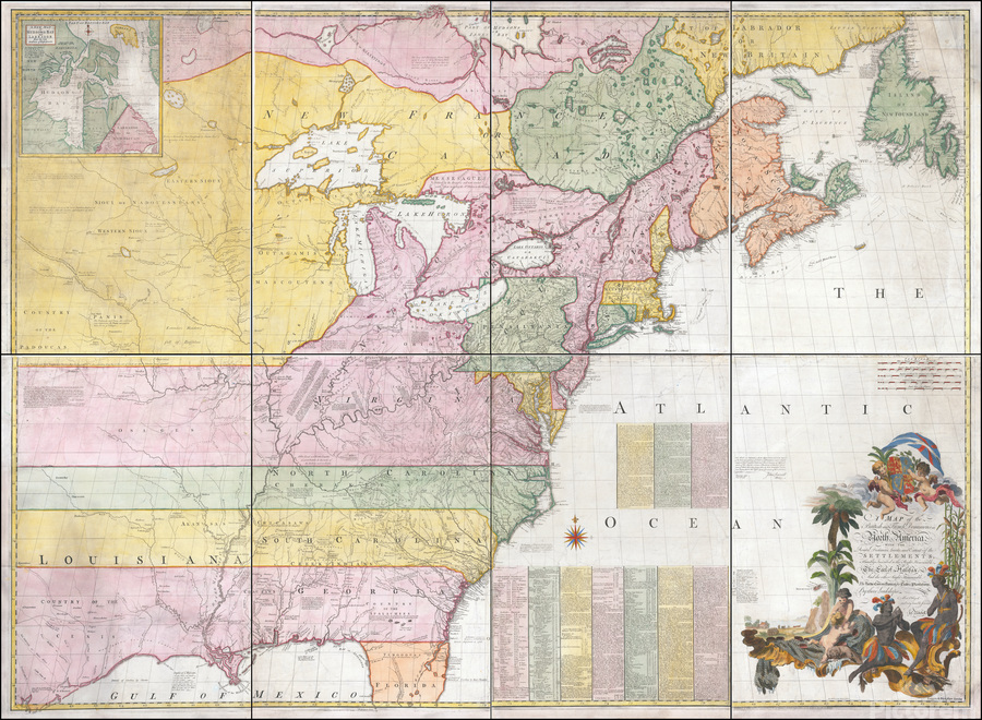 1755 John Mitchell Map of North America – Seminal Colonial-Era Map Used ...
