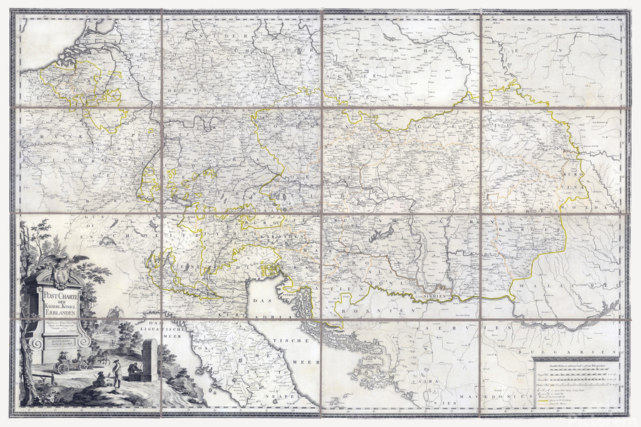 1792 Postal Map of the Habsburg Empire – Vintage Imperial-Era ...