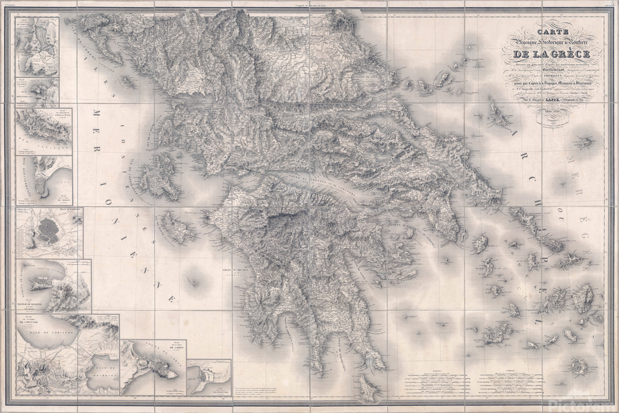 1826 Map of Greece by History In Your Home Wall Art
