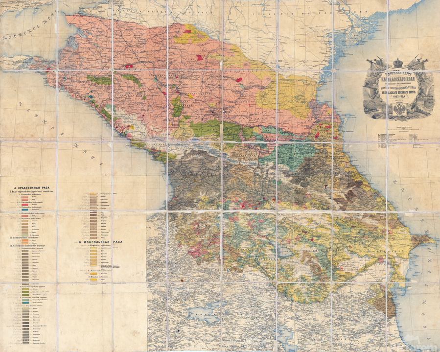 1903 Ethnographic Map of the Caucasus – Vintage Imperial Russia Regional Map | Historic Cultural ...