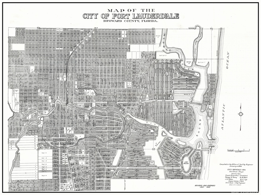 1925 Map of Fort Lauderdale Florida – Urban Development Map Showing ...