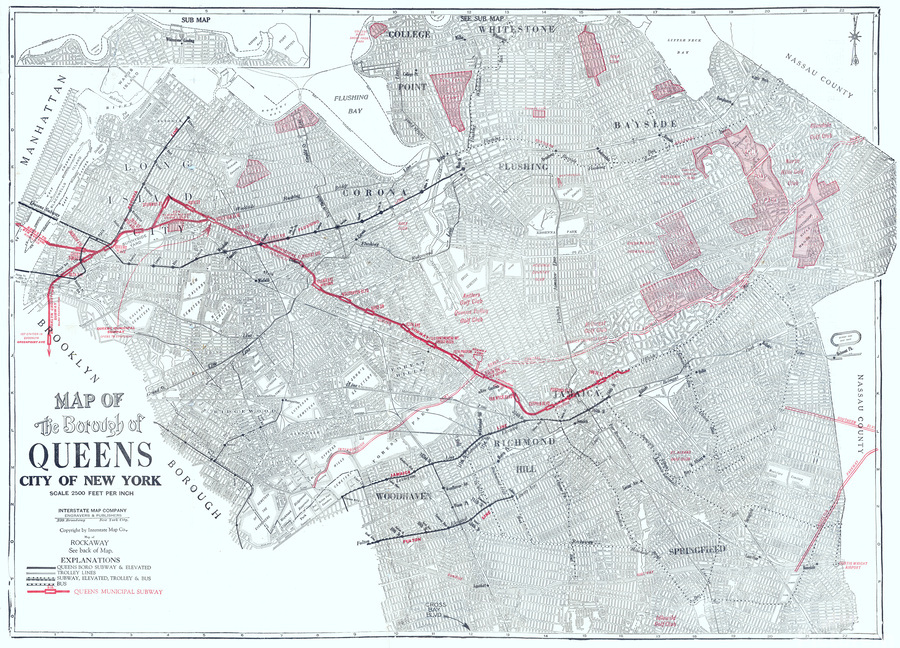 1937 Map of Queens – Historic New York City Borough Chart Showing ...
