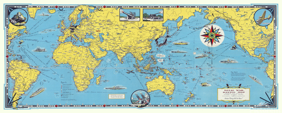 1942 Total War Battle Map – World War II Era Global Conflict Map ...
