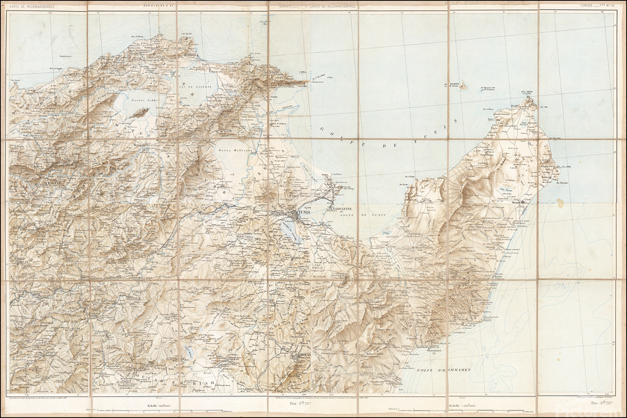 1887 Map of Tunisia Depicting Colonial-Era Geography and Administrative Divisions During the ...