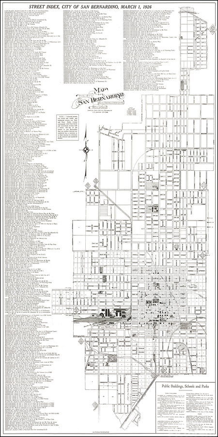 1926 Map of San Bernardino California – Detailed Urban Planning Chart ...