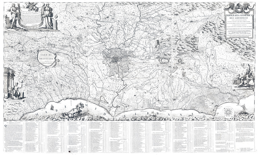 1704 Map of Roman Campagna Italy by History In Your Home Wall Art
