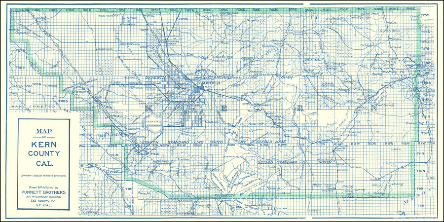 1908 Map of Kern County California – Detailed Early 20th Century Map ...