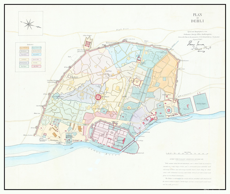 Map of the Siege of Delhi May 11 1857 – British Colonial Map Depicting ...