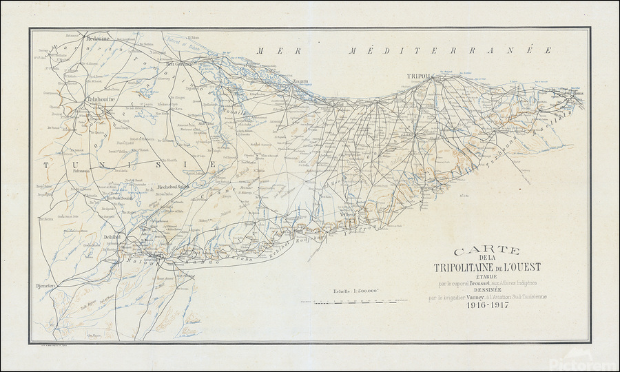 1917 British Military Map of the Senussi Campaign in Libya During World ...