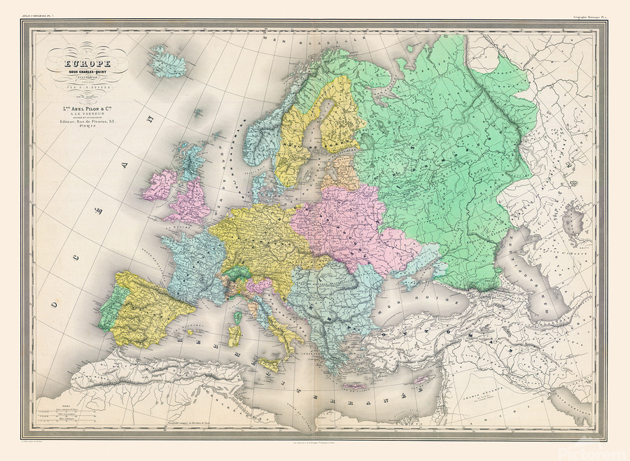 Map of Europe Under Emperor Charles V – 16th Century Holy Roman Empire ...