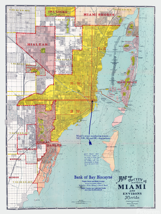 1926 Map of Miami – Historic Map of the City at the Height of the ...