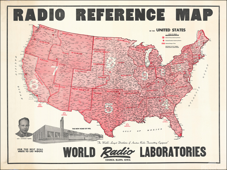 Radio Reference Map of the United States Showing Station Locations ...