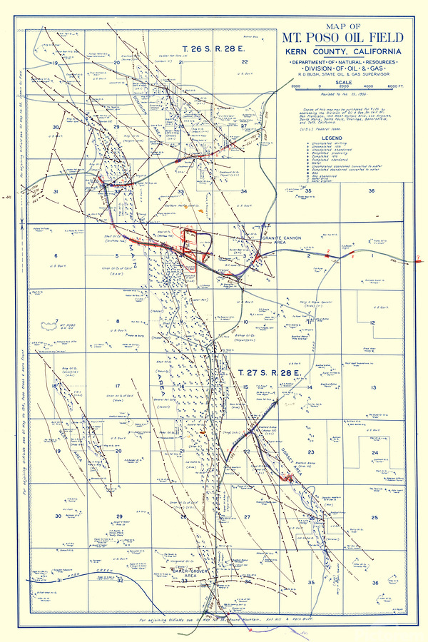 Detailed Geological Map of the Mount Poso Oil Field in Kern County ...