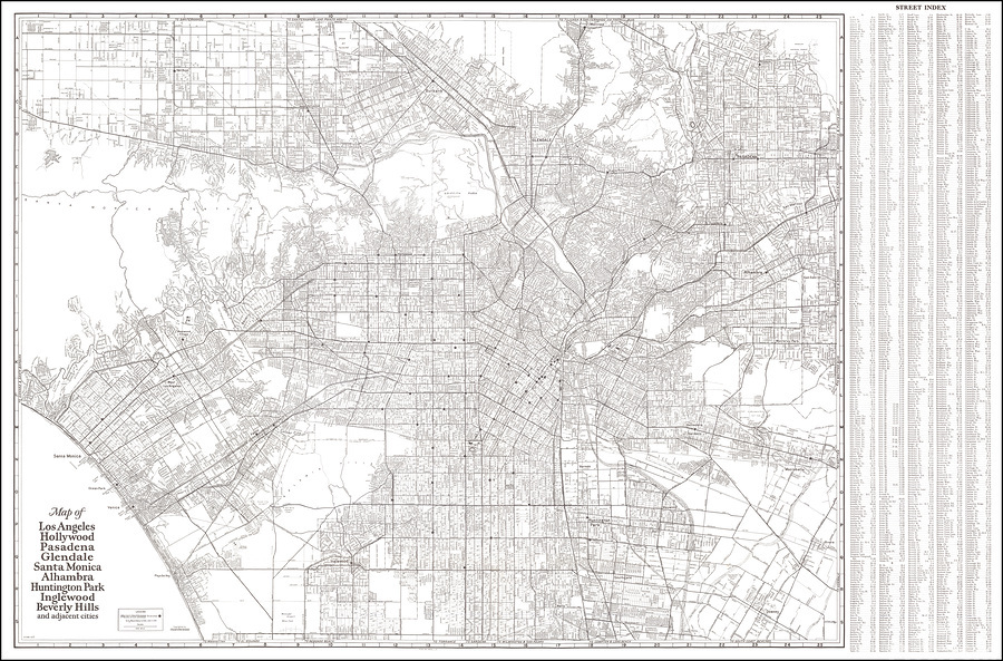 1924 Map of Los Angeles California – Vintage Early 20th Century City ...