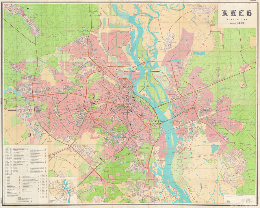 1989 Soviet Military Map of Kiev or Kyiv Ukraine Showing Streets ...