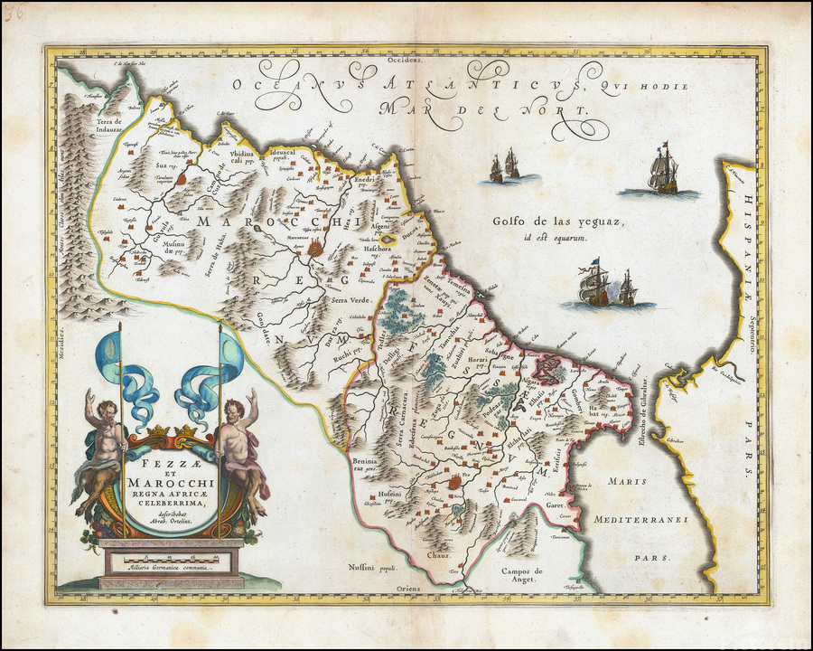 1645 Map of Morocco by History In Your Home Wall Art