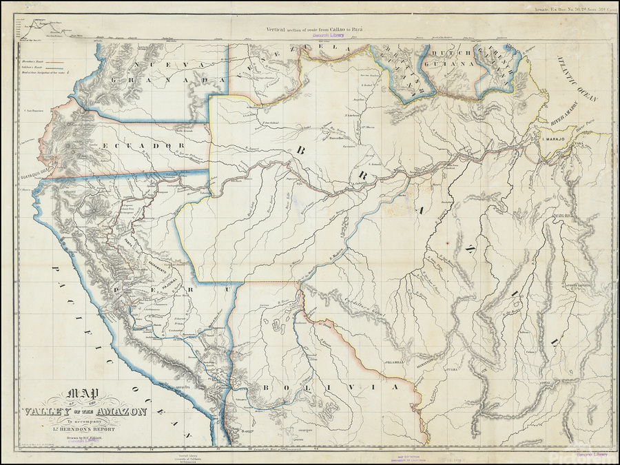 1853 Map of the Amazon River System – Detailed Hydrographic Chart ...