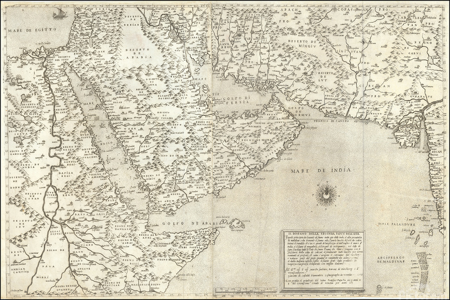 1561 Giacomo Gastaldi Map of the Middle East – Renaissance Cartography ...