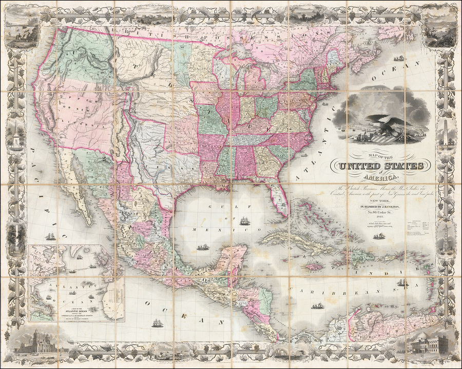 1849 Map of the United States and Mexico – Post-Mexican-American War ...