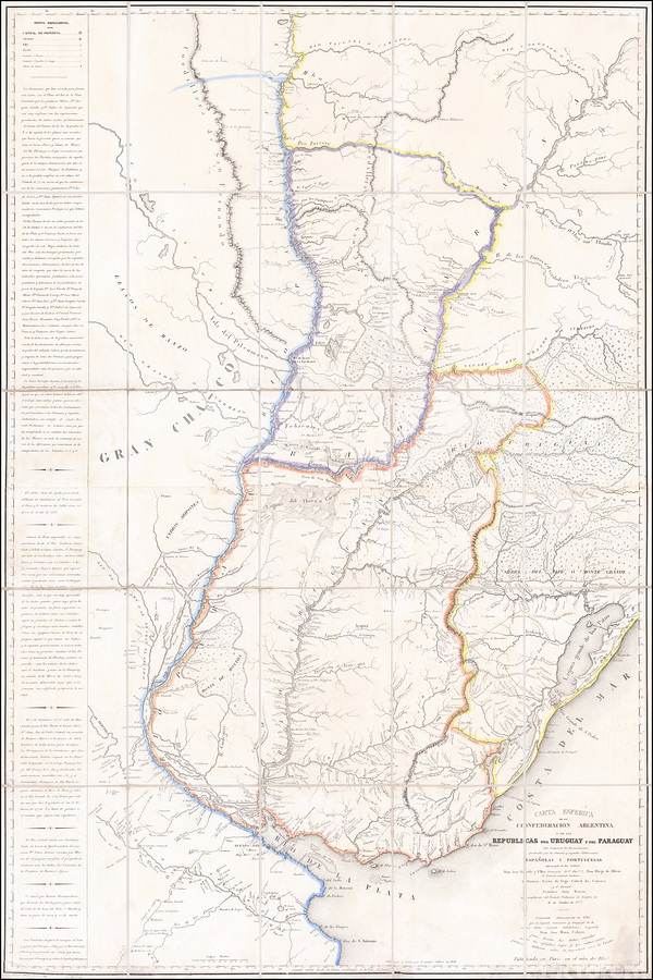 1853 Map of the Argentine Confederation and Republics of Uruguay and ...