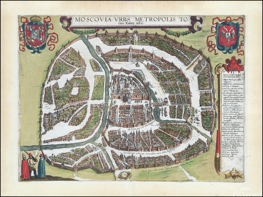 1625 Map of Moscow Russia – Early 17th-Century Map Depicting the ...